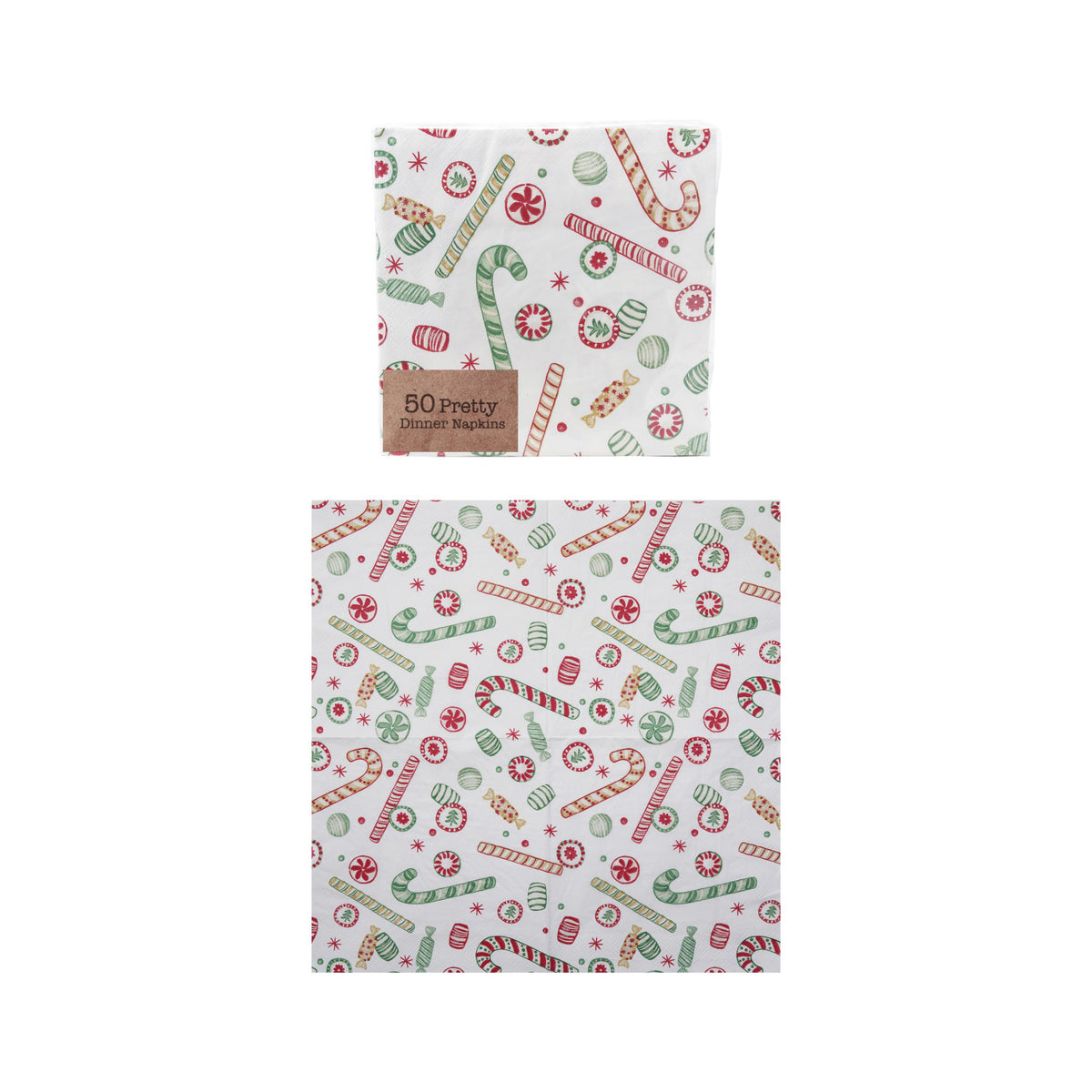 Paper Napkins with Holiday Pattern (Contains 50 Folded Pieces ...